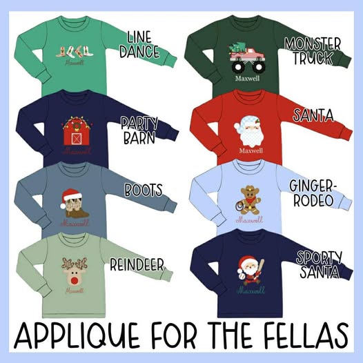 PO 100.5 APPLIQUE FOR THE FELLAS COLLECTION – Southern Sass Smocks